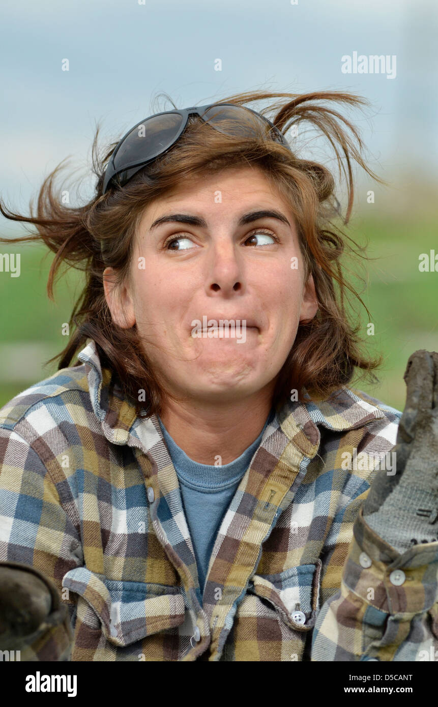 Woman with bewildered expression Stock Photo - Alamy
