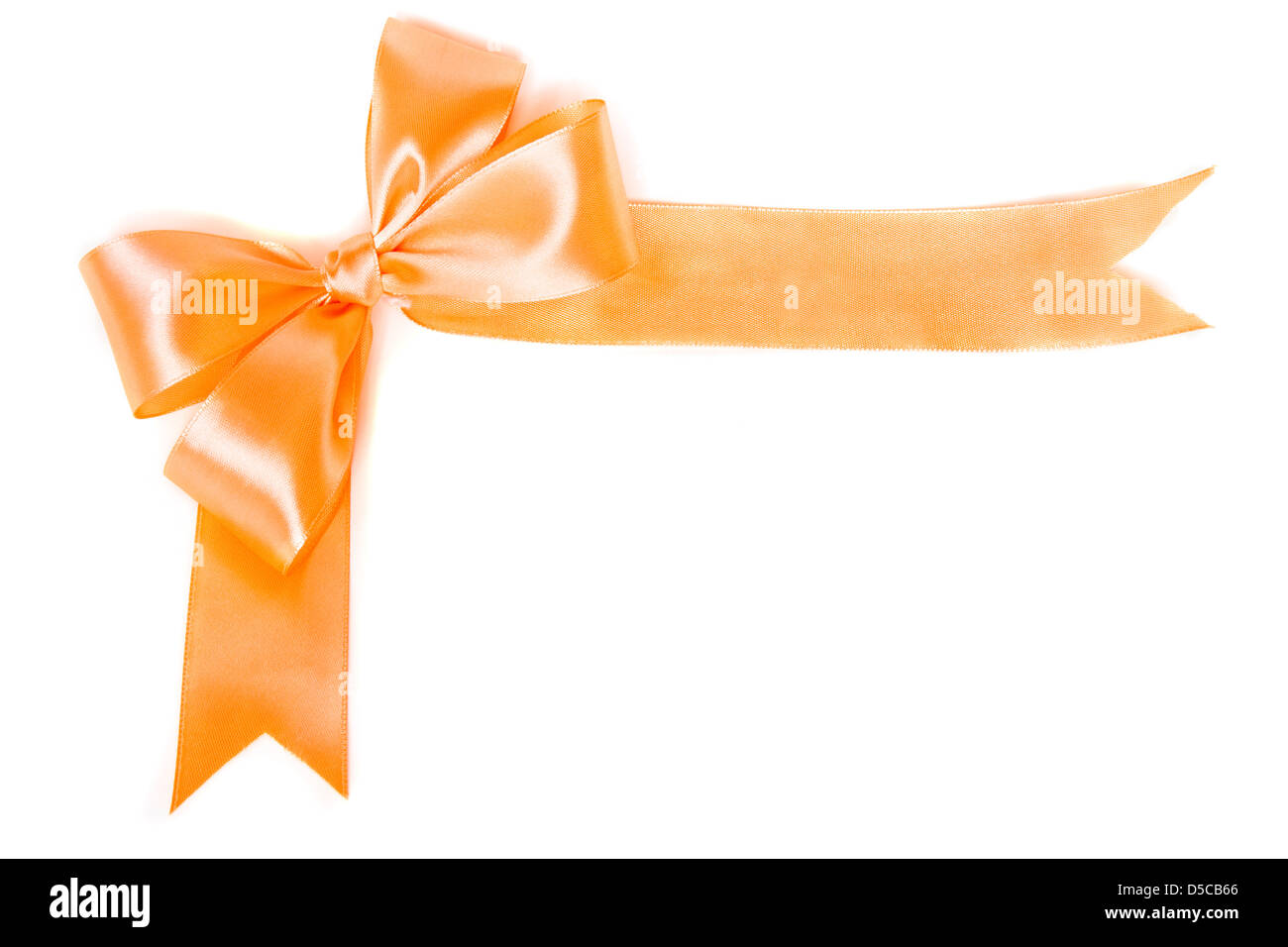 Gift satin orange ribbon bow isolated on white background Stock Photo ...