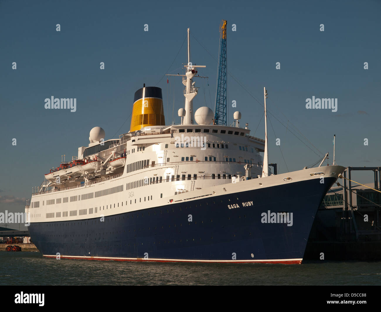 Cruise ship Saga Ruby berthed in Southampton Hampshire England UK Stock ...