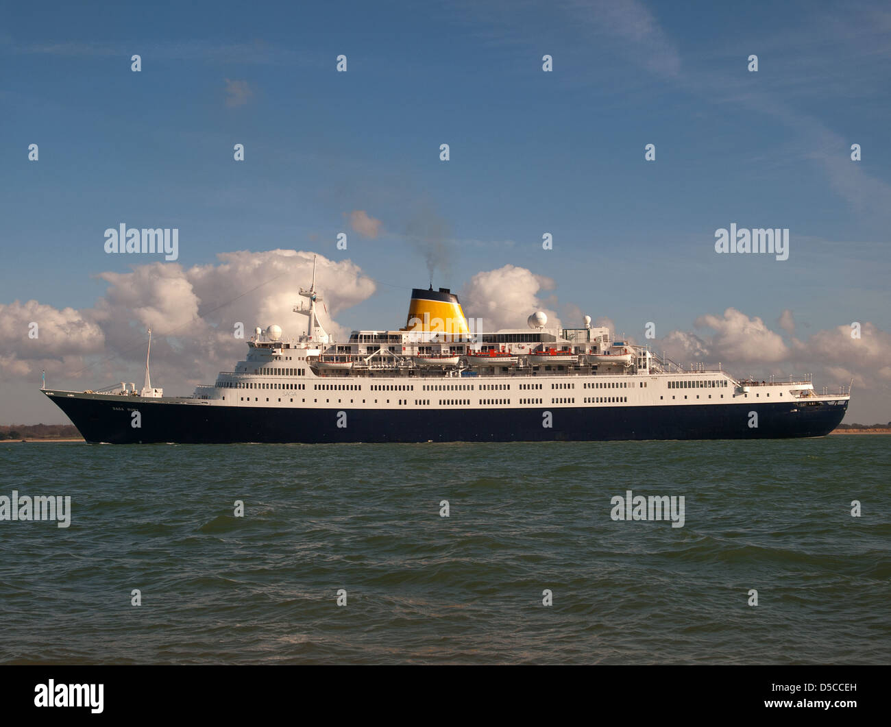 Cruise ship Saga Ruby passing Calshot Spit heading for Southampton ...