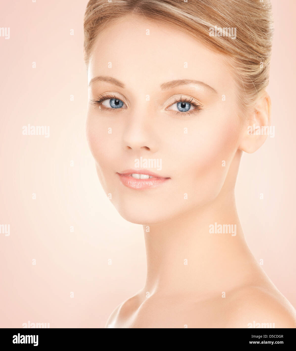 beautiful woman with updo hair Stock Photo - Alamy