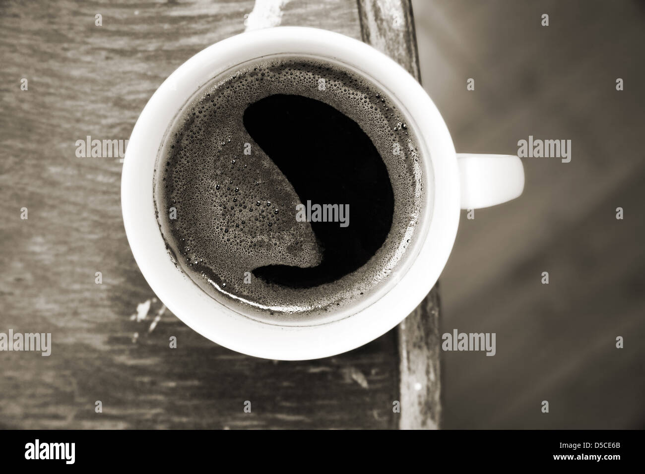 Monochrome image, drinking coffee Stock Photo - Alamy