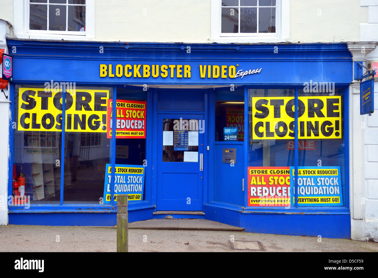 Blockbuster video shop, after going into administration, UK Stock Photo ...
