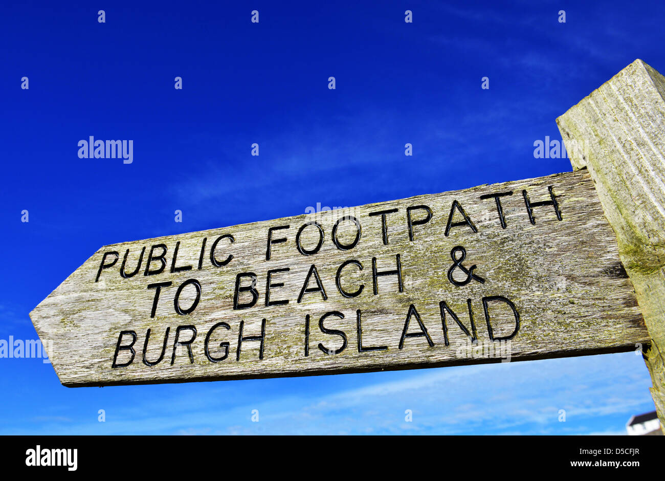 Burgh Island Devon beach and public footpath sign, Devon, Britain, UK ...