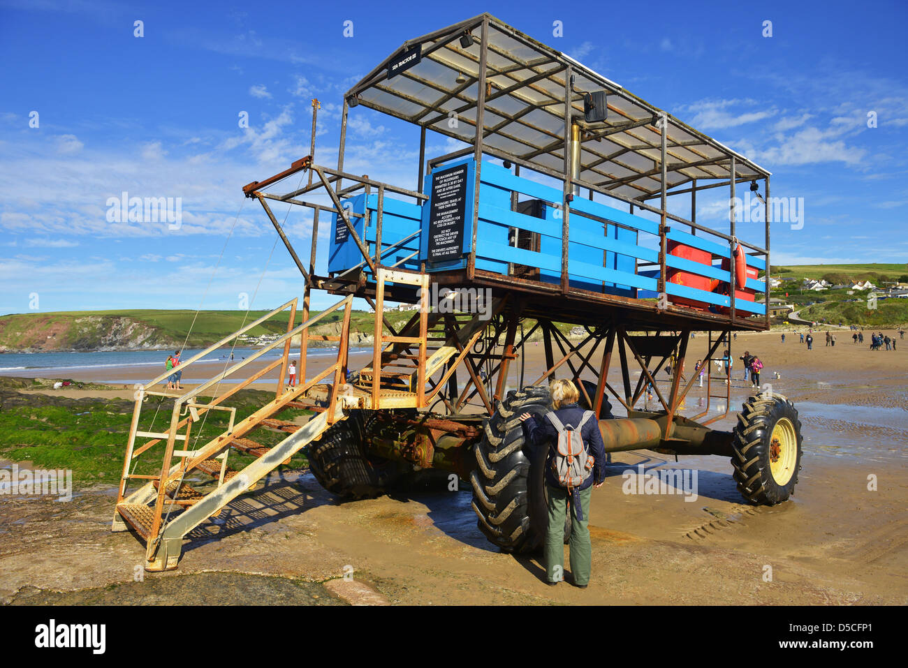 Burgh Island, sea tractor that ferries tourists to and from the island ...