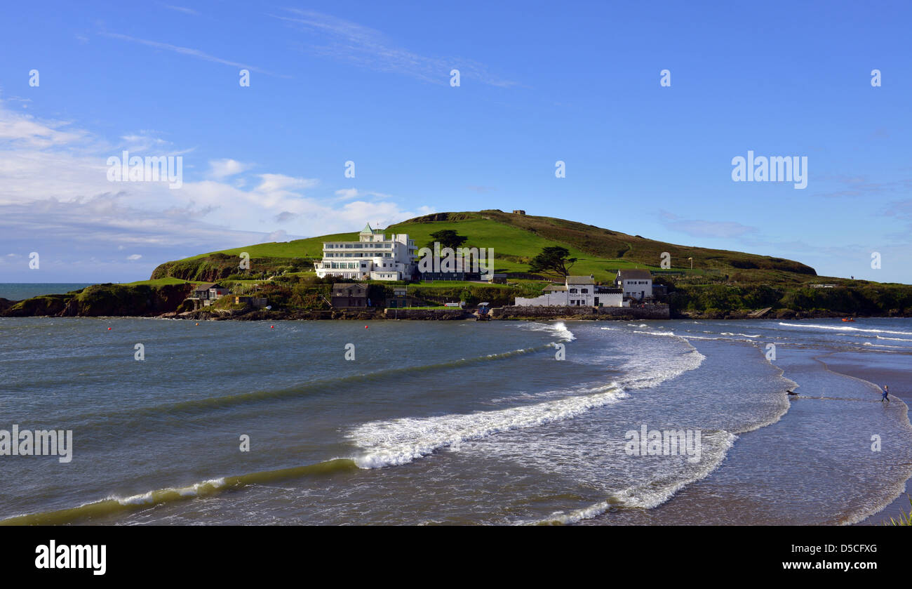 Burgh Island and Bigbury beach, Devon, Britain, UK Stock Photo - Alamy