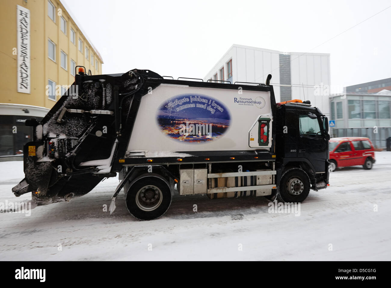 Waste recycling lorry driving through hi-res stock photography and ...