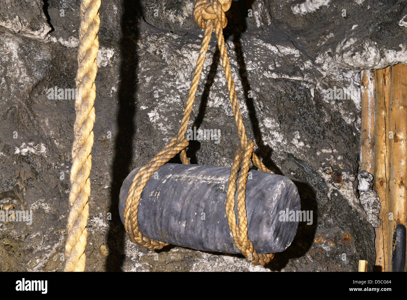 Circular salt block re-creation at Wieliczka Salt Mine, Krakow, Poland ...