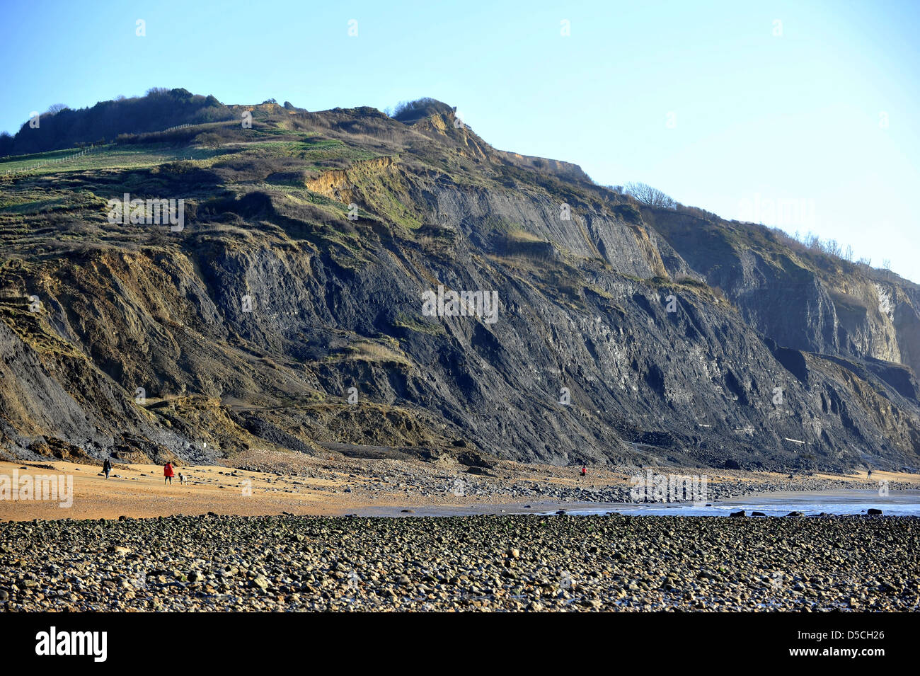 Landslide, unstable cliffs at Charmouth in Dorset, Britain, UK Stock ...