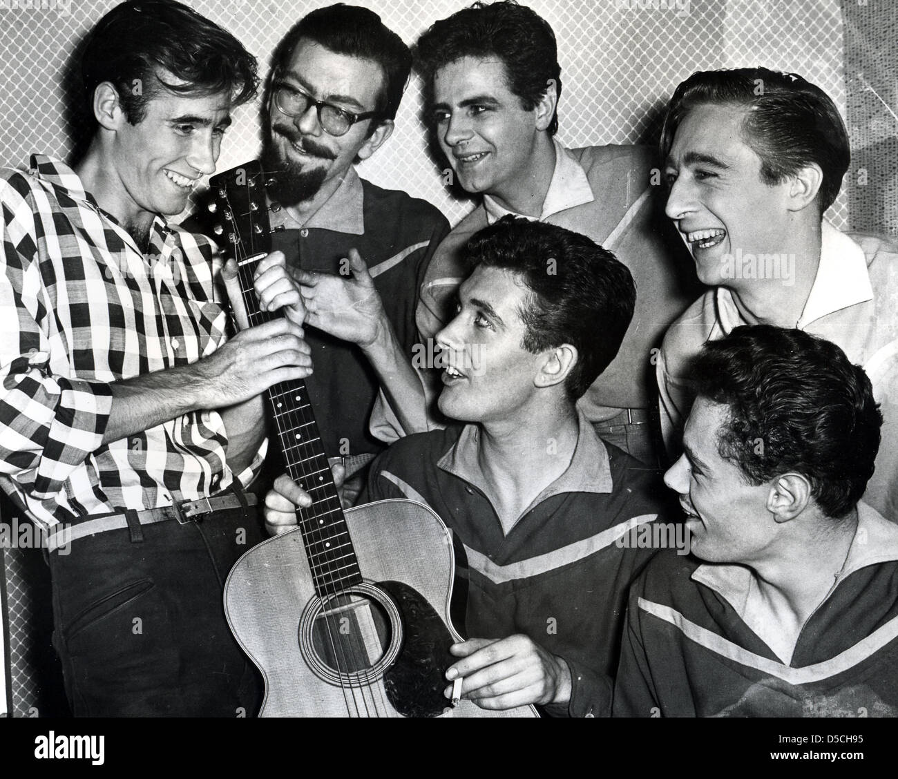 JIM DALE at left with fellow UK pop group Wally Whyton and the Vipers ...