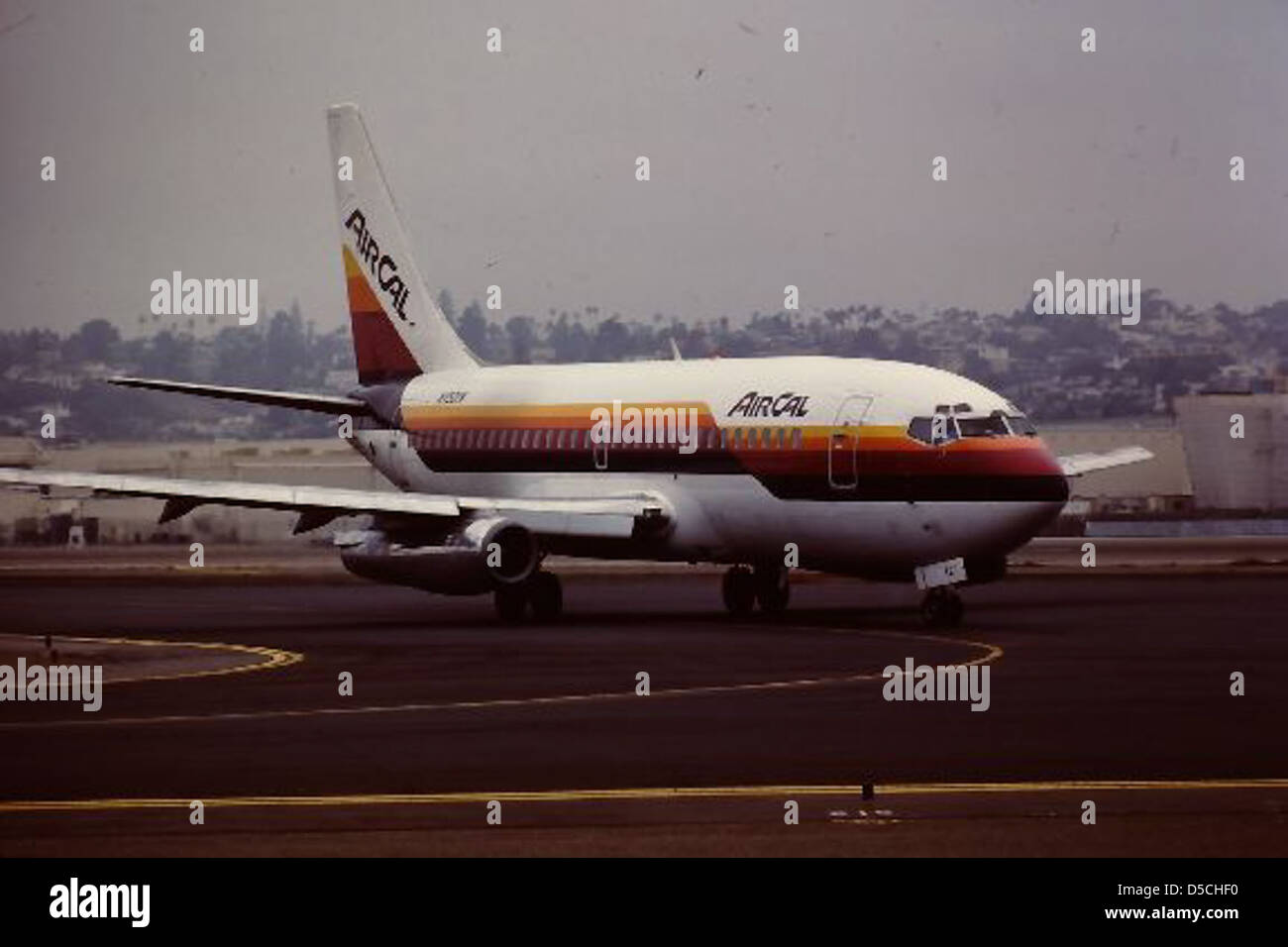 The Boeing 737, model N4501W, operated by AirCal, is a commercial ...