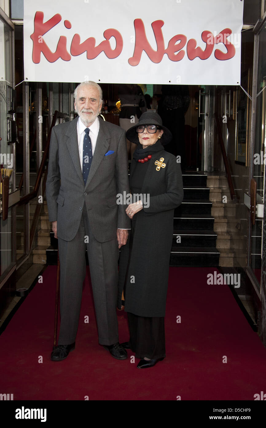 Christopher Lee and wife Birgit at the th anniversary celebration for ...