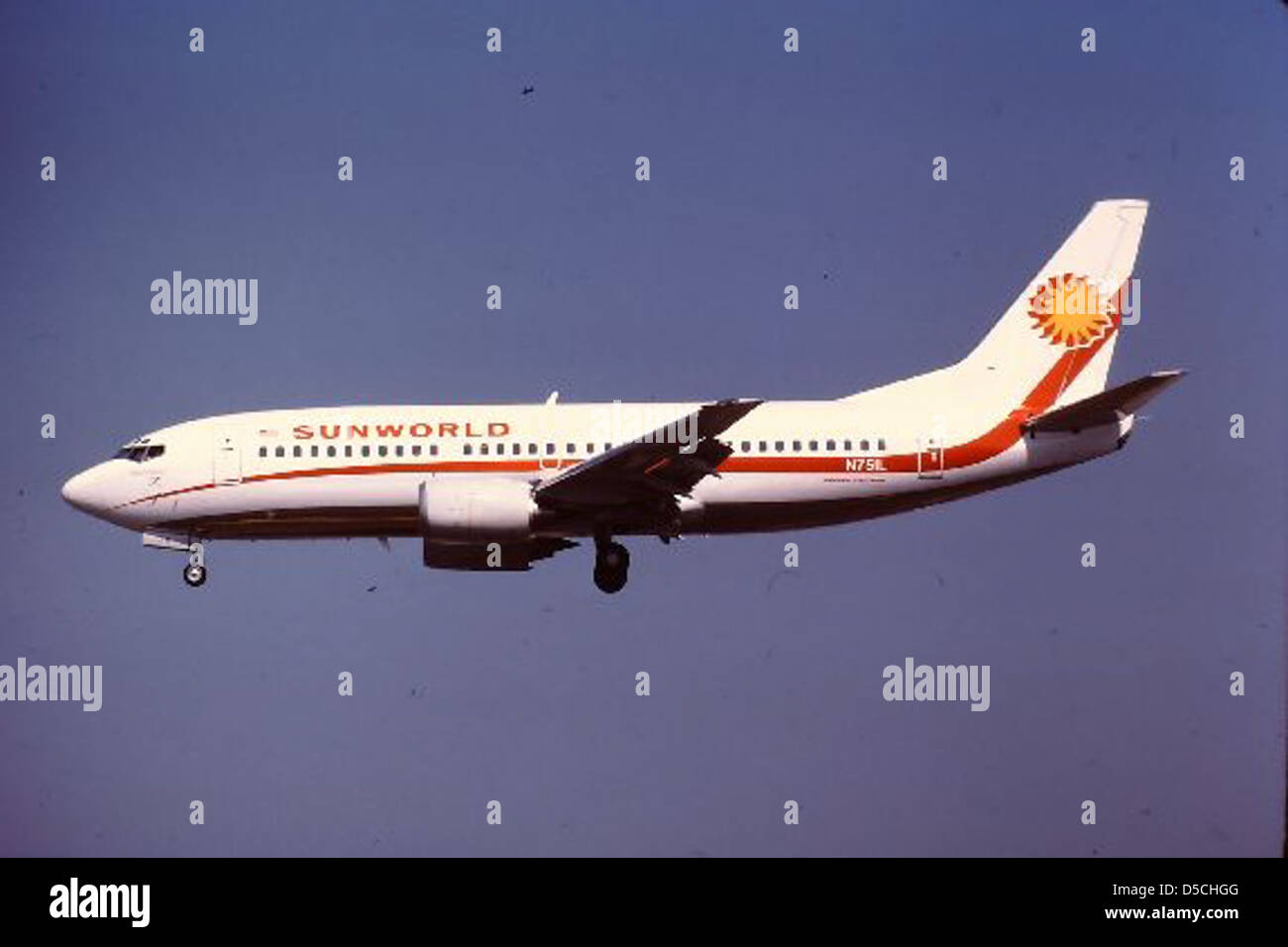 The Boeing 737 N751L, part of the Sunworld fleet, is featured in this ...