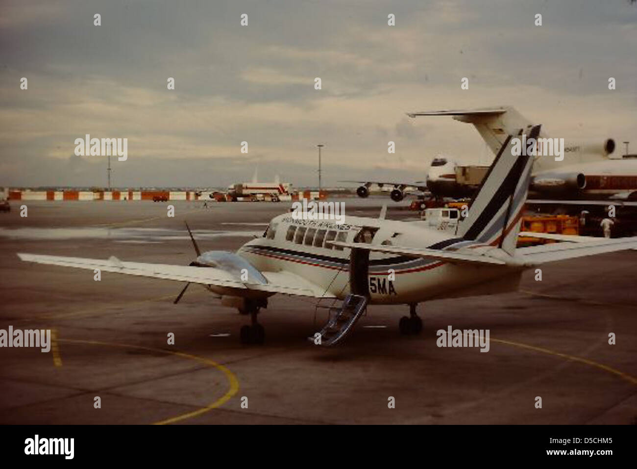 The Beech Model 99, a twin-engine aircraft designed for regional ...