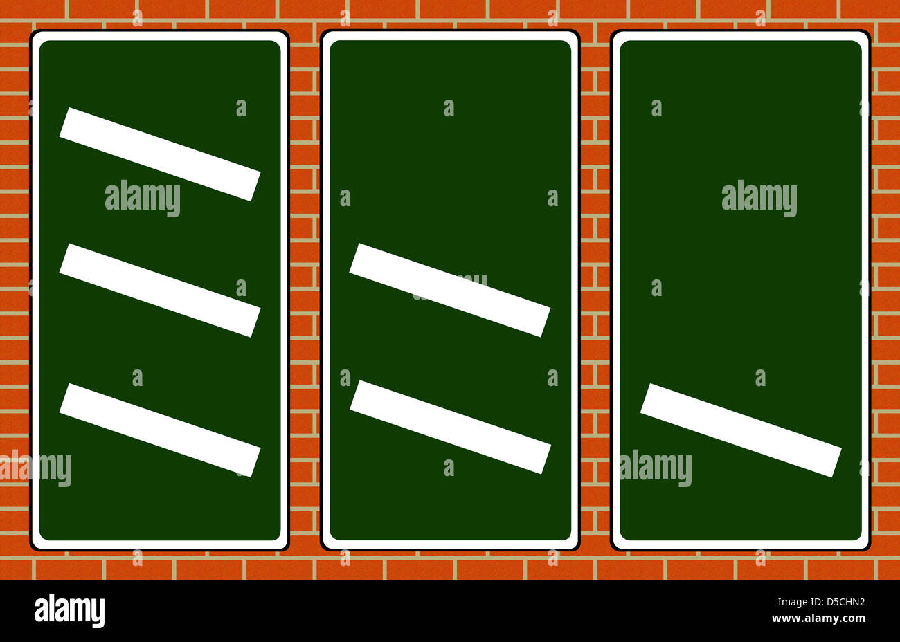 Primary route countdown markers Stock Photo - Alamy