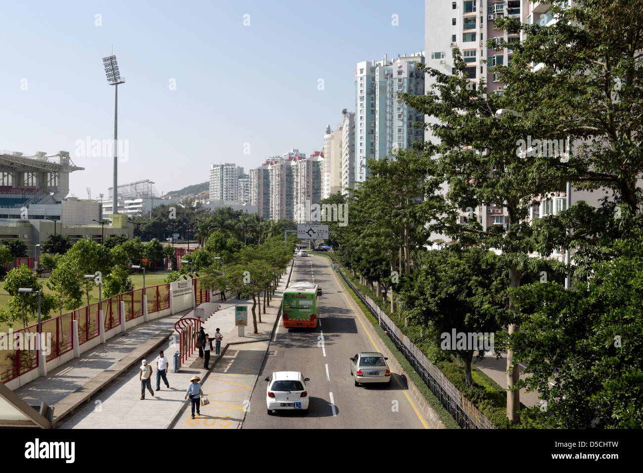 Street in Macau next to the race course Stock Photo - Alamy