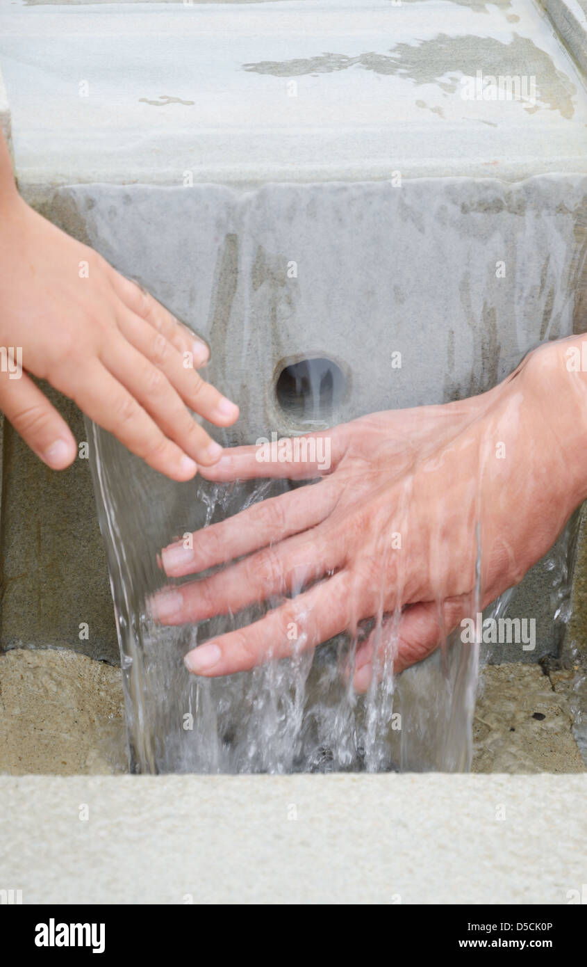 Hands under the water stream Stock Photo - Alamy