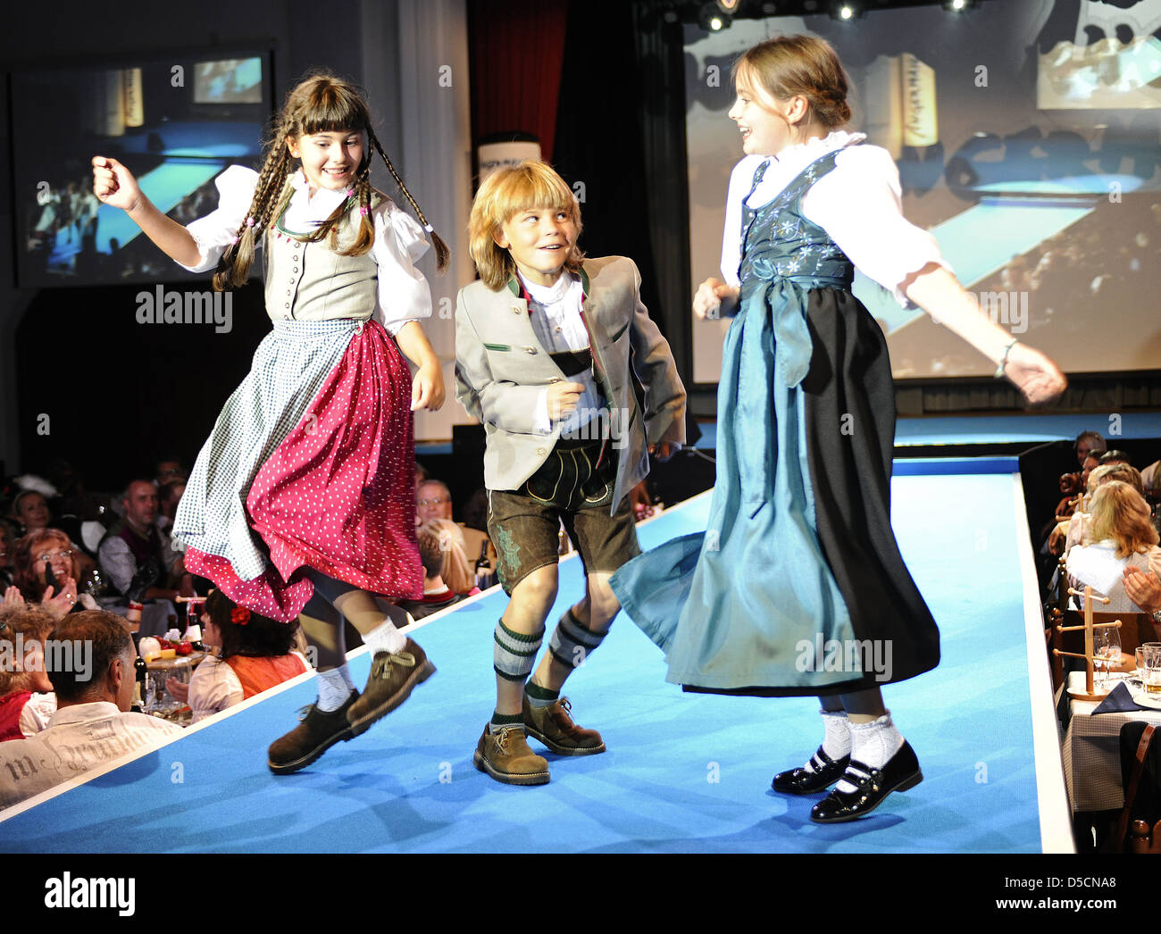 Models at the Angermaier fashion event at Loewenbraeukeller. Munich ...