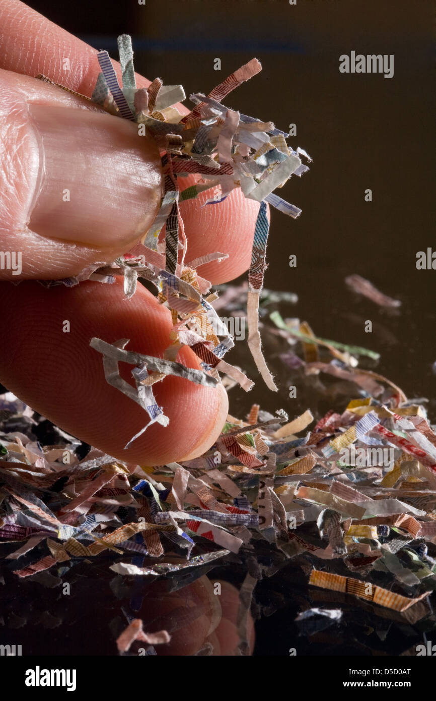 Shredded euro banknotes hi-res stock photography and images - Alamy