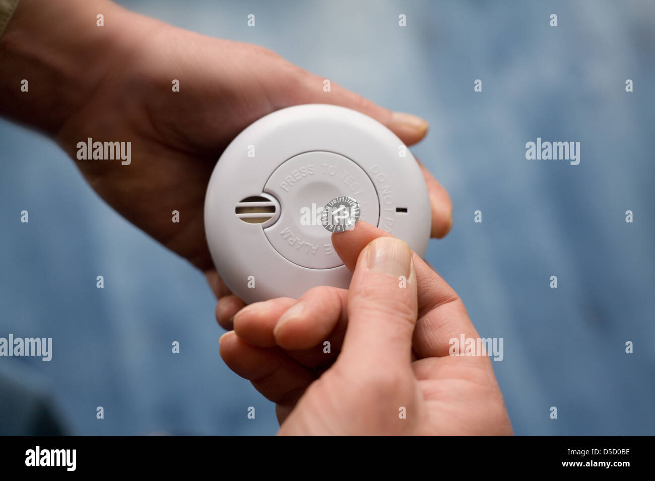 Kiel, Germany, smoke detector maintenance Stock Photo - Alamy