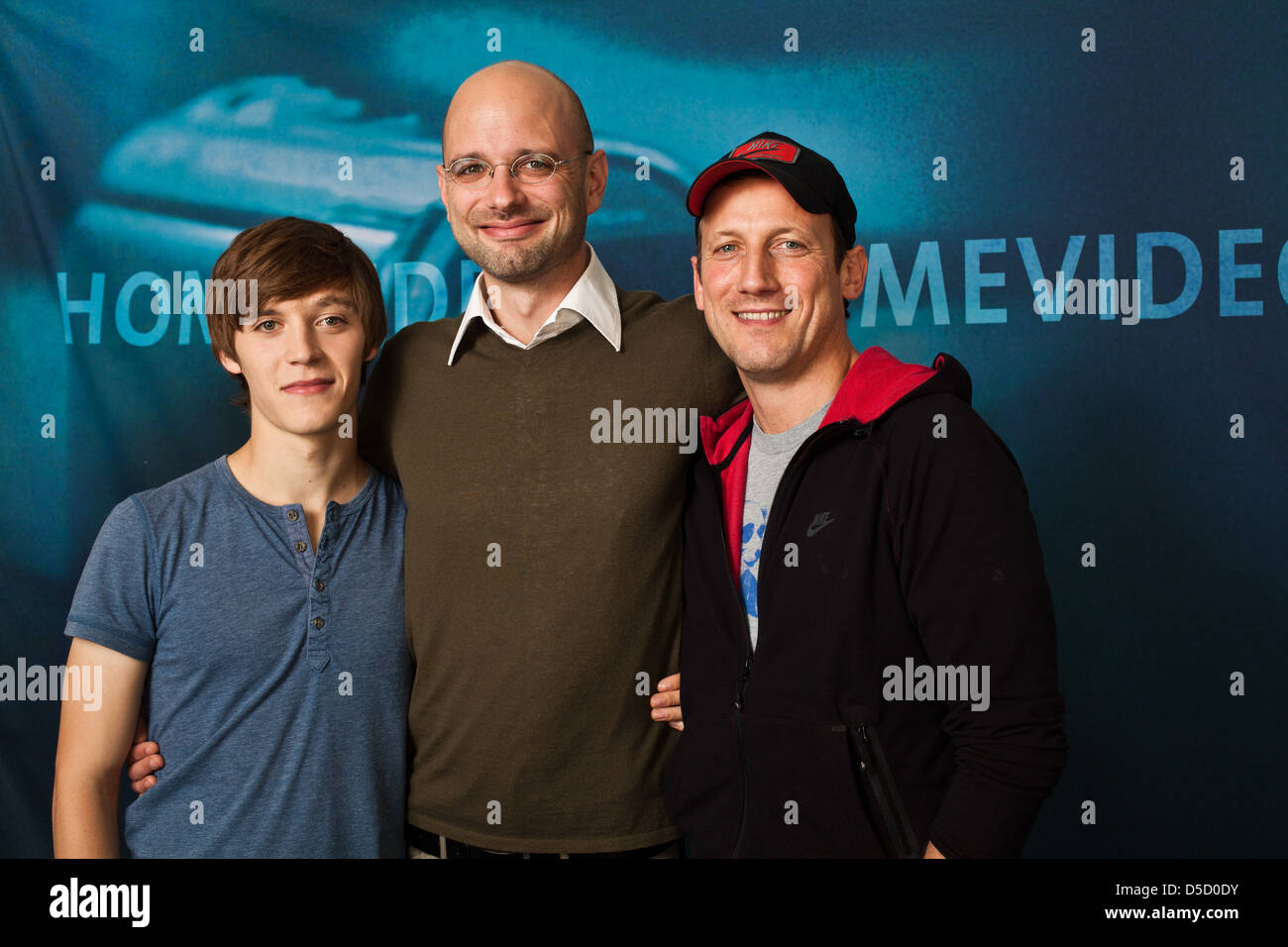 Jonas Nay, Kilian Riedhof and Wotan Wilke Moehring at a photocall for ...
