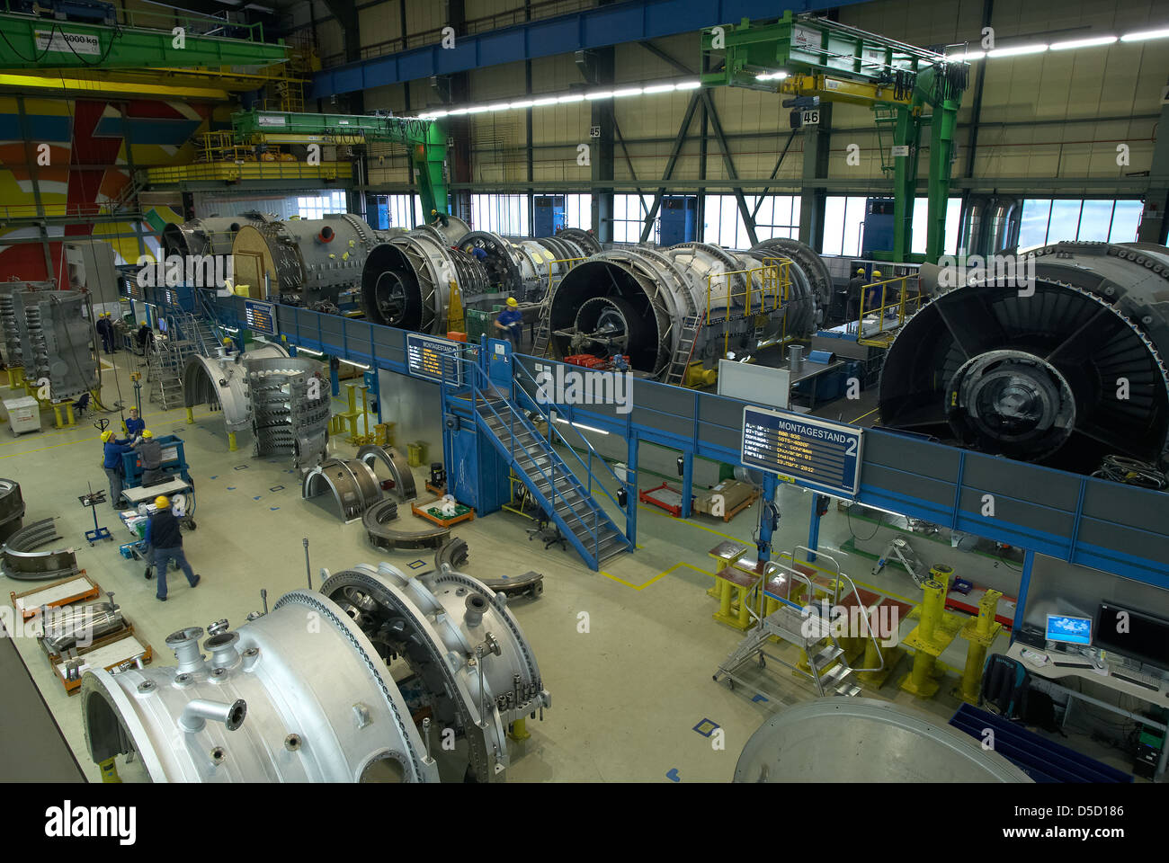 Berlin, Germany, the production hall in Berlin gas turbine plant Stock ...