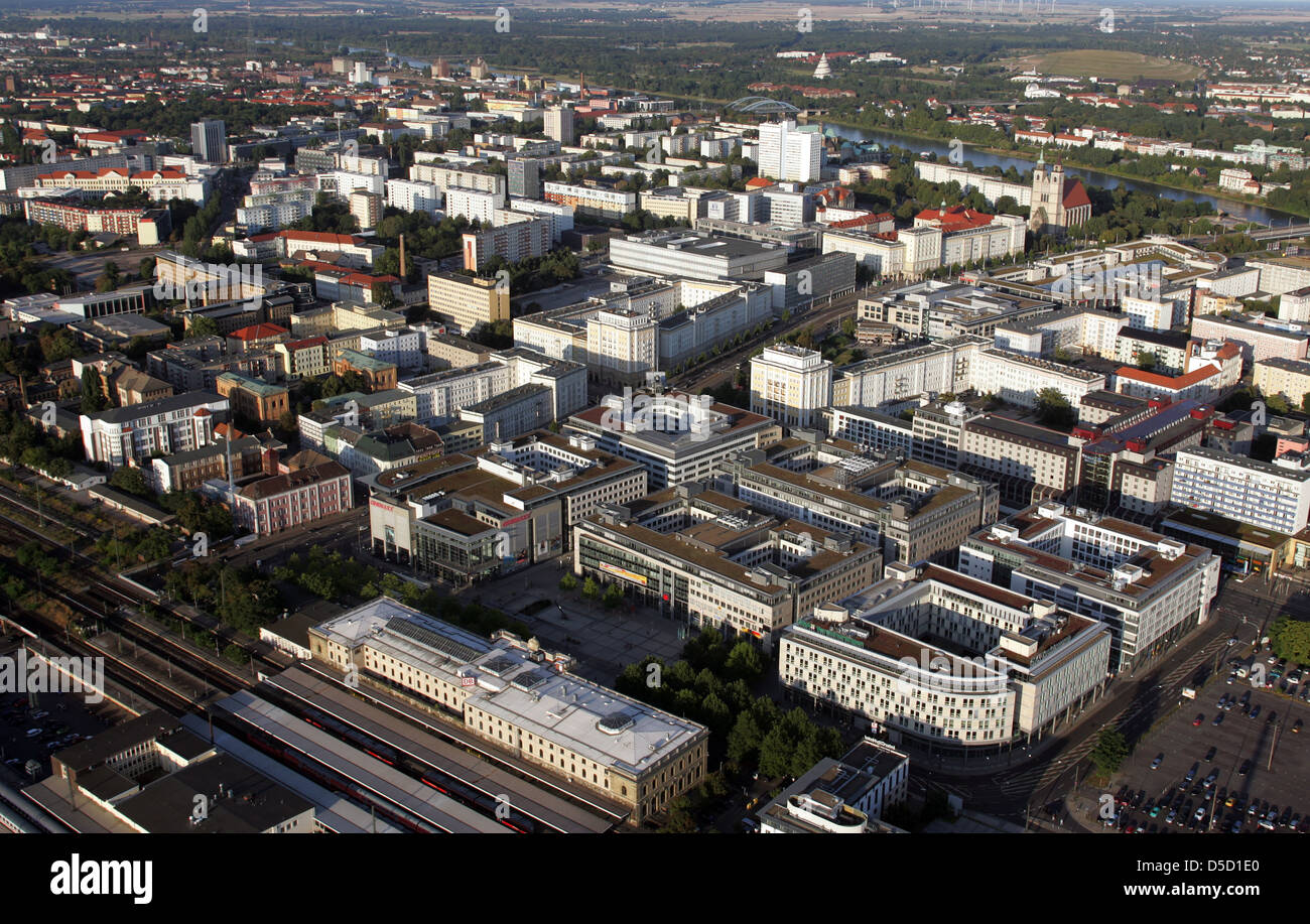 Magdeburg, Germany, aerial view of downtown Stock Photo - Alamy
