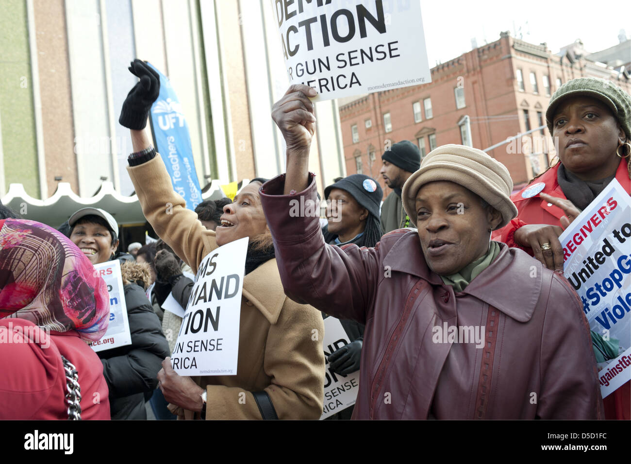 Anti-gun rally in the Harlem neighborhood of Manhattan, on March 21 ...