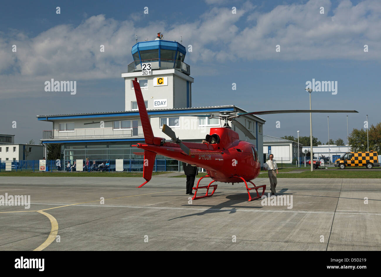 Strausberg, Germany, helicopter on the tarmac of the airport Strausberg ...