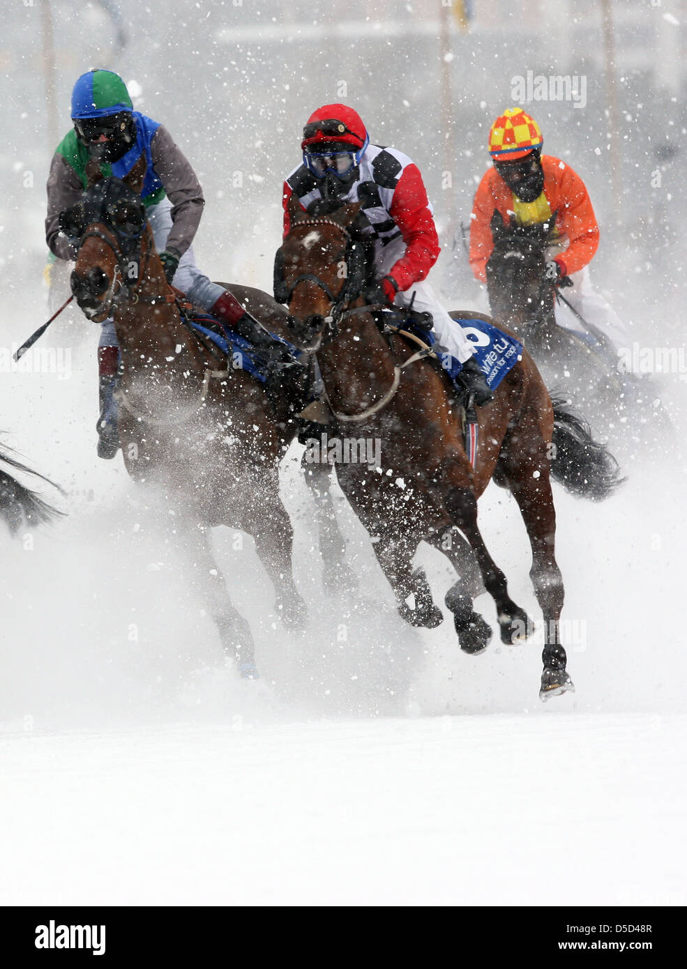 St. Moritz, Switzerland, horse racing on Lake St. Moritz Stock Photo ...
