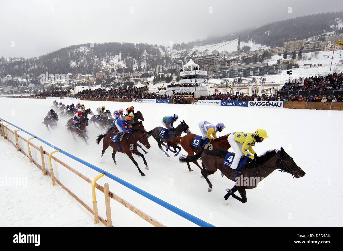 Horse Race Snow Switzerland Stock Photos & Horse Race Snow Switzerland ...