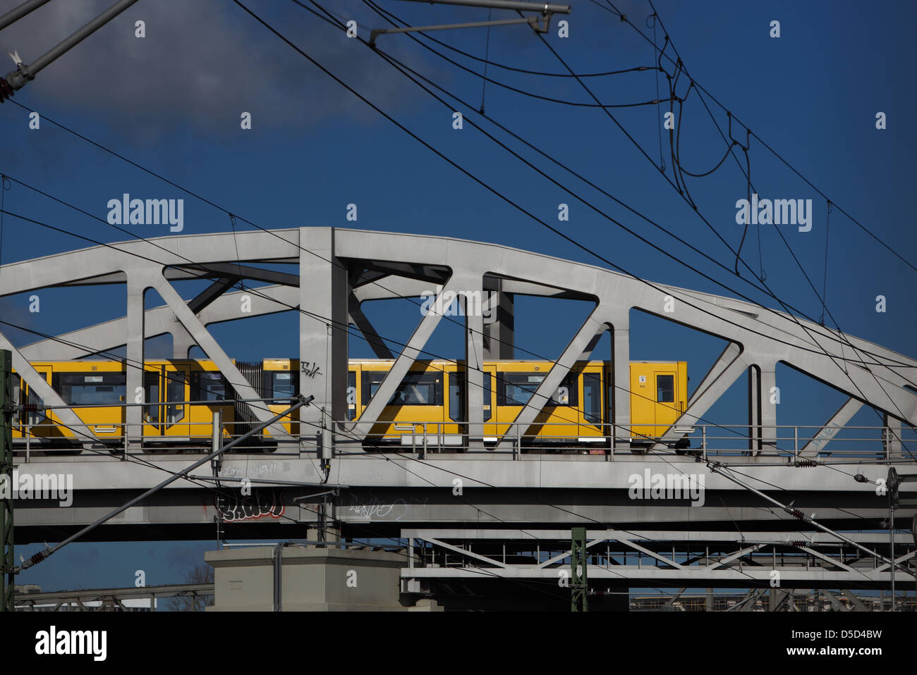 Berlin, Germany, Metro Line 1 on a bridge at Gleisdreieck Stock Photo ...