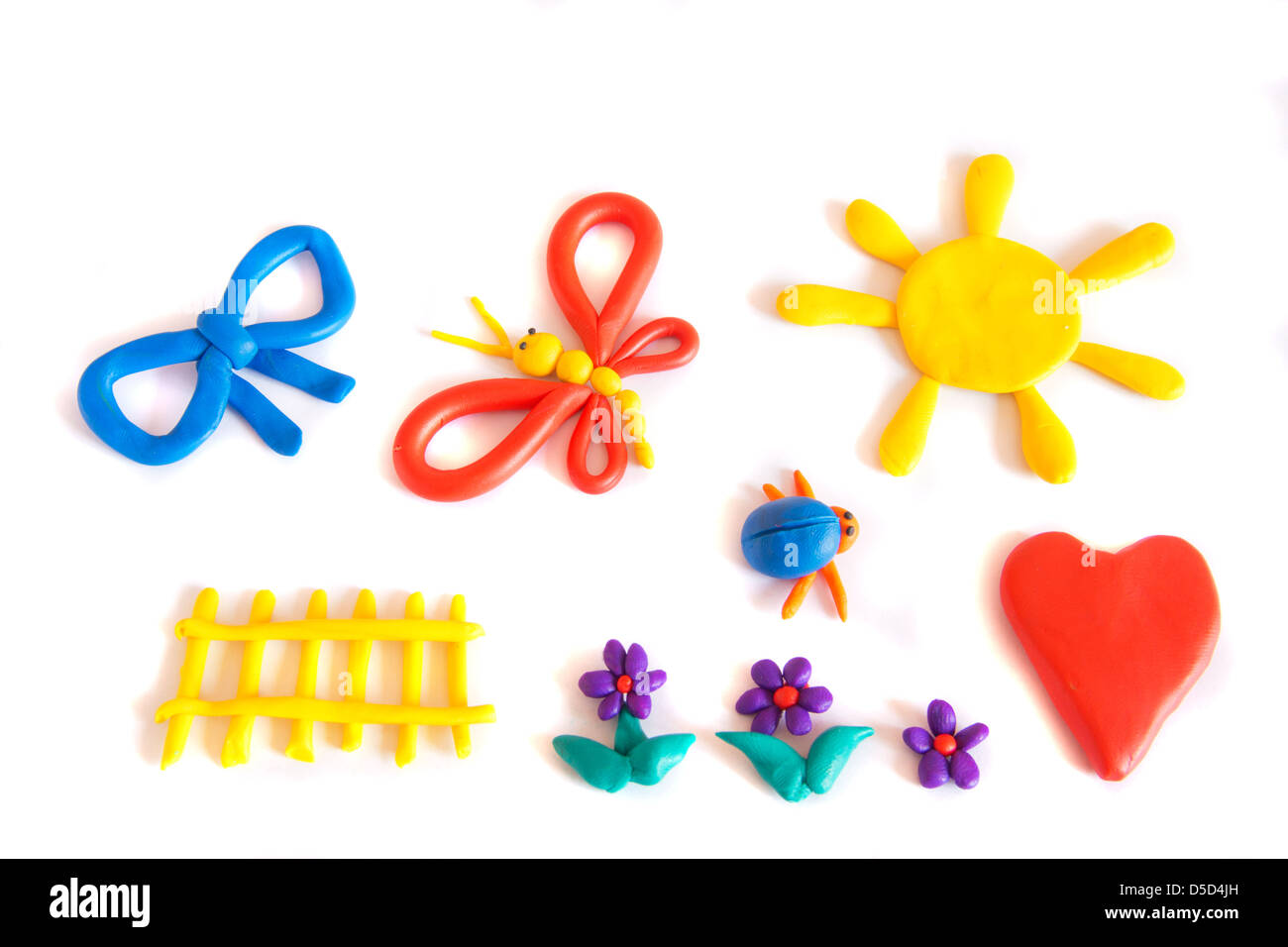 Set of color plasticine models isolated on white background Stock Photo ...