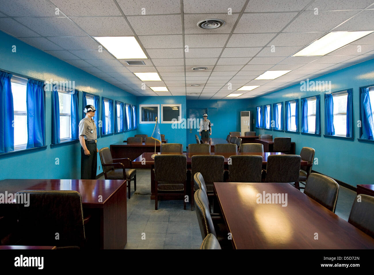 Republic of Korea servicemen stand guard at the conference rooms in the ...