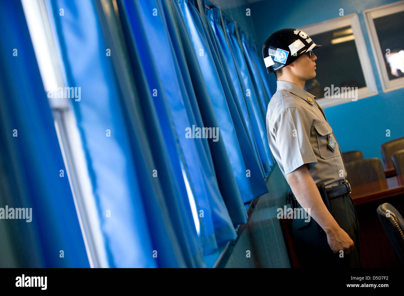 Republic of Korea servicemen stand guard at the conference rooms in the ...