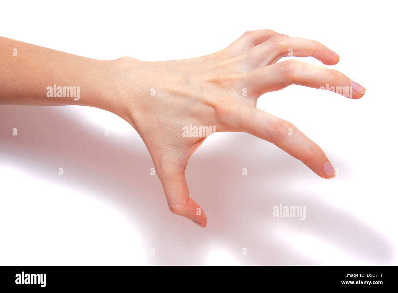 Scary, frightening hand isolated on white background Stock Photo - Alamy