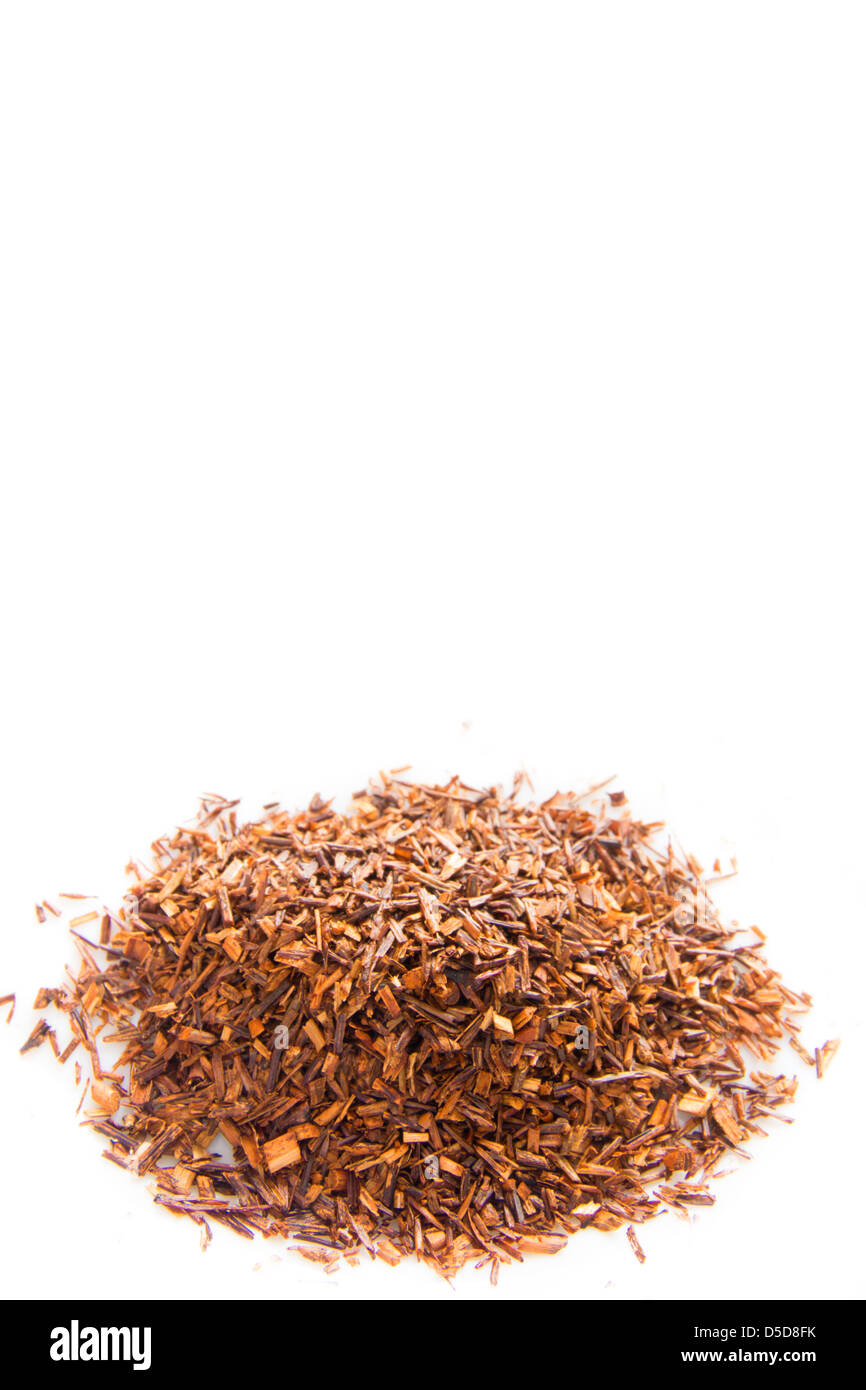 Rooibos tea close up isolated on white background Stock Photo - Alamy
