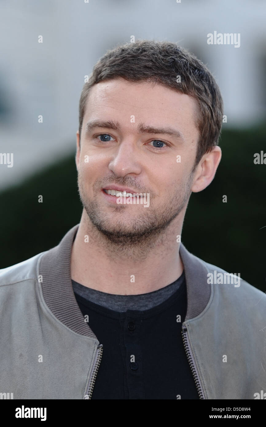 Justin Timberlake at a photocall to promote the movie "In Time" outside ...