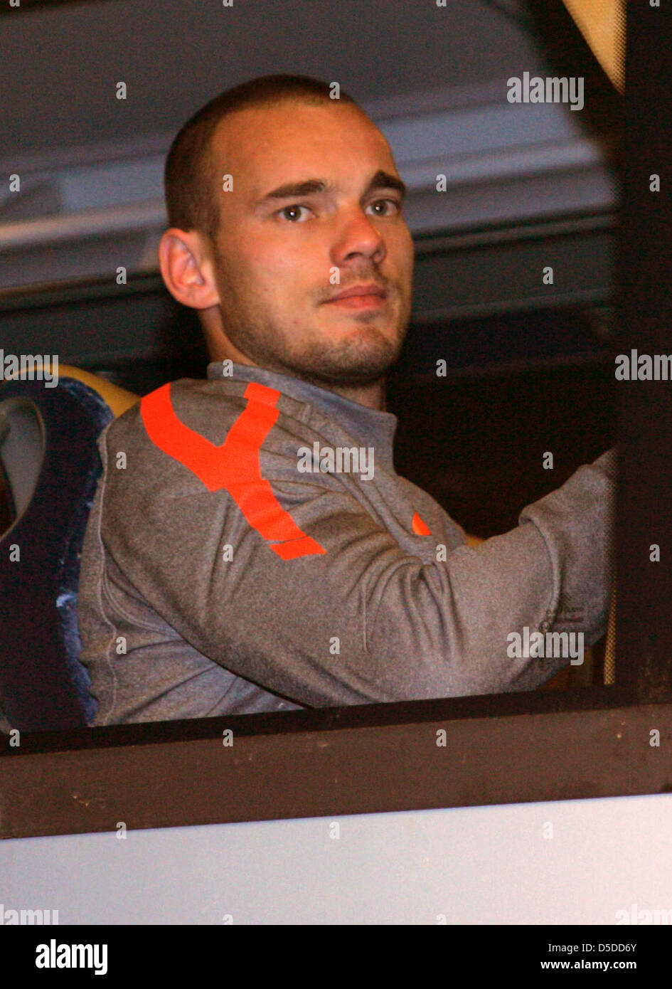 Wesley Sneijder of the Dutch National Team outside Vier Jahreszeiten ...