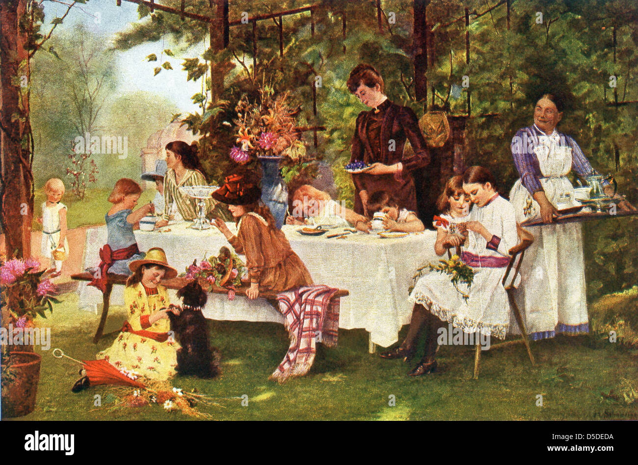 This painting by German artist Heinrich Schwiering (1860-?) shows ...