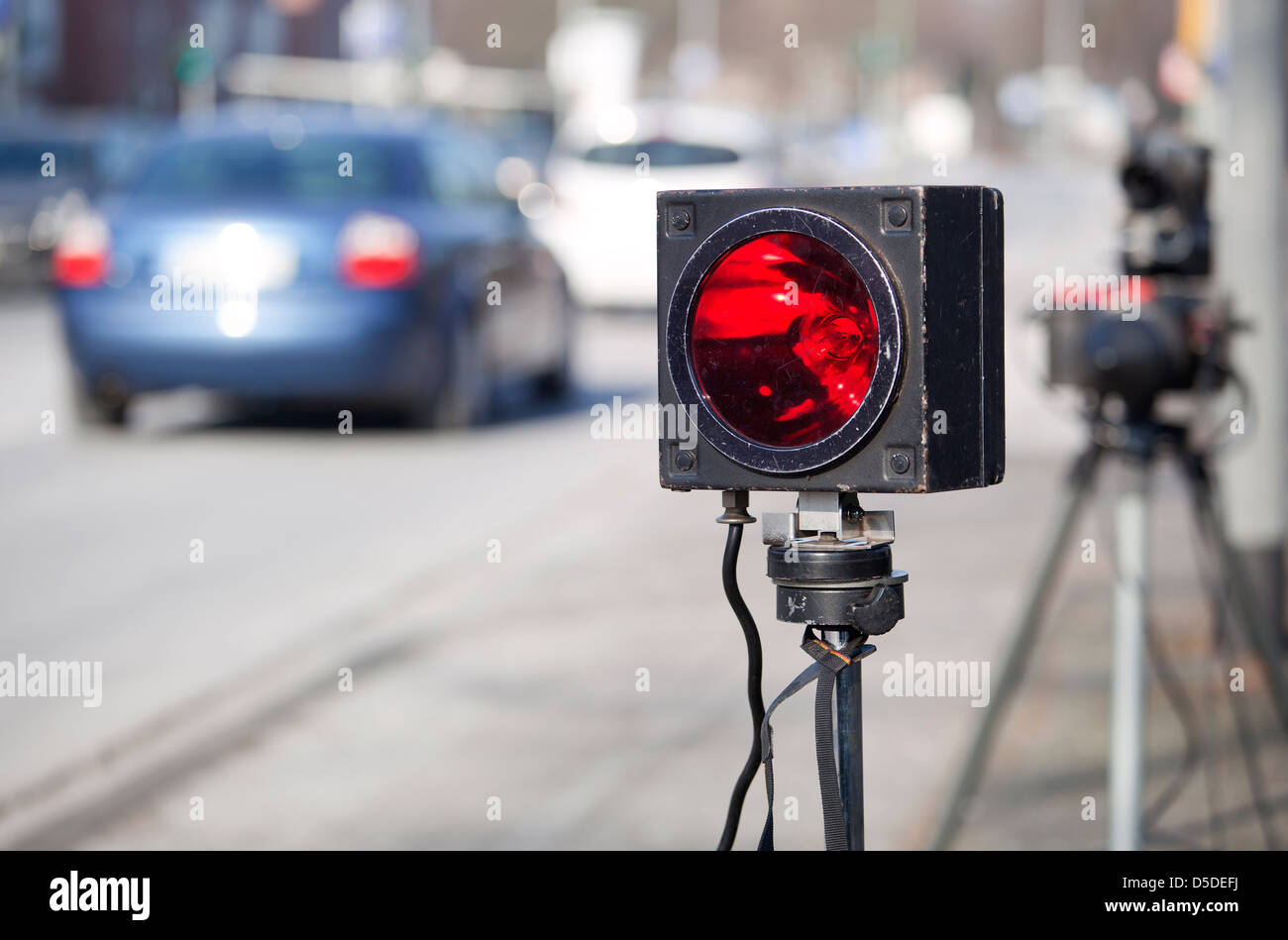 Duisburg, Germany, speed control using radar measuring Stock Photo - Alamy