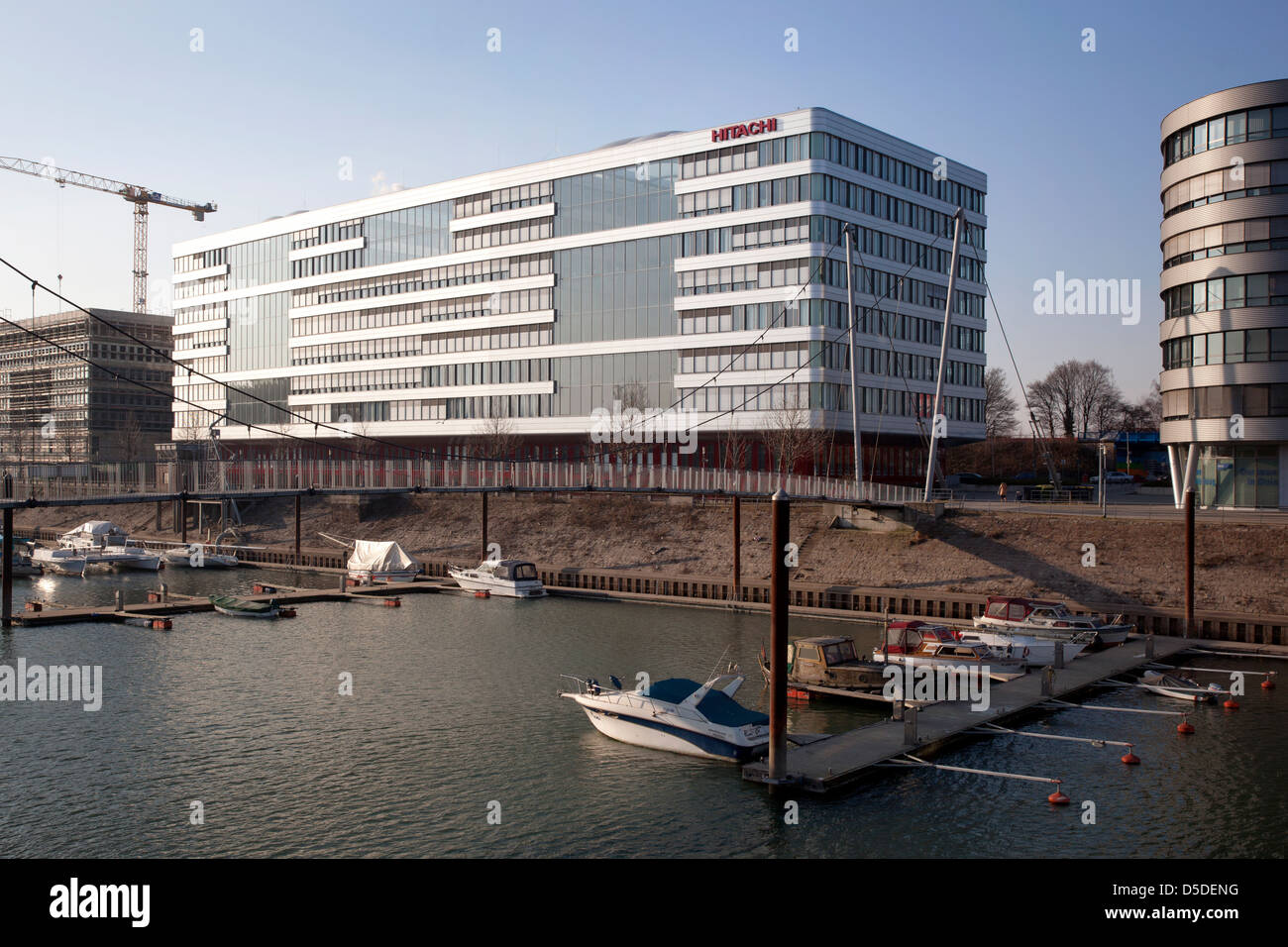 Duisburg, North Rhine-Westphalia, Germany, office building of Hitachi ...