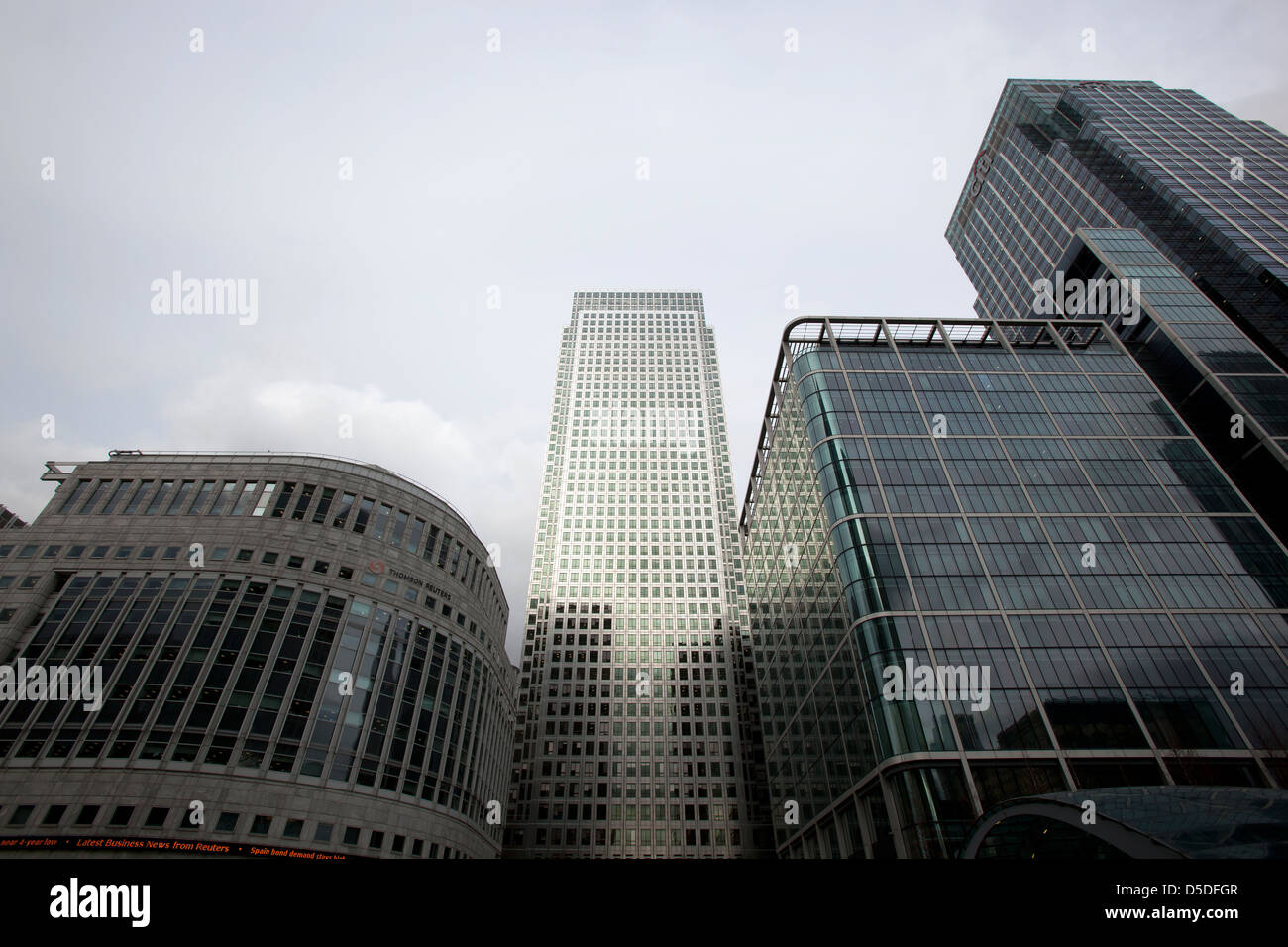 London, United Kingdom, business hub of Canary Wharf in the Docklands ...