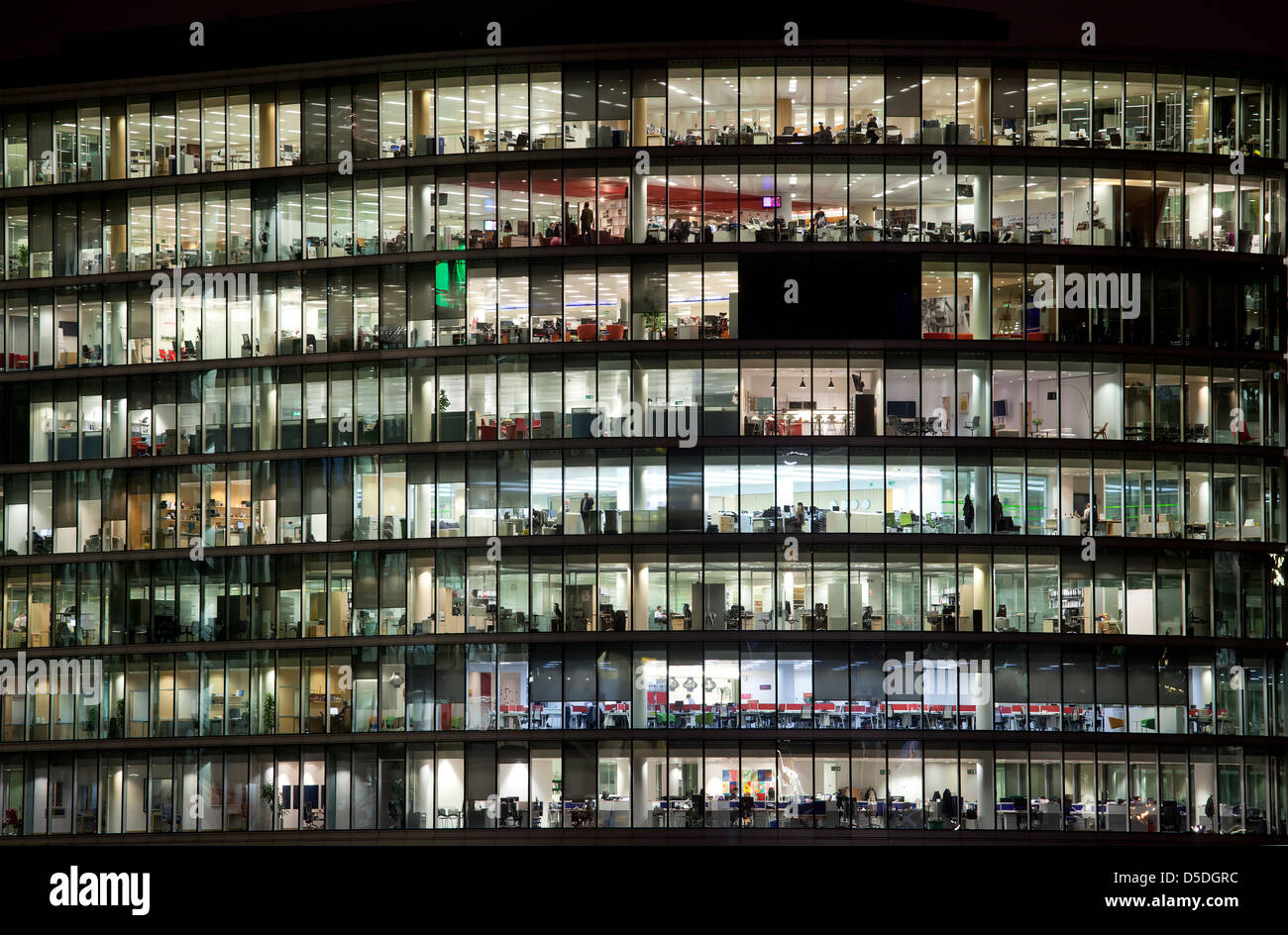 London, UK, illuminated window of a Buerogebaeudes Stock Photo - Alamy