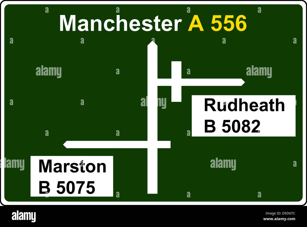 Complex primary route direction sign Stock Photo - Alamy