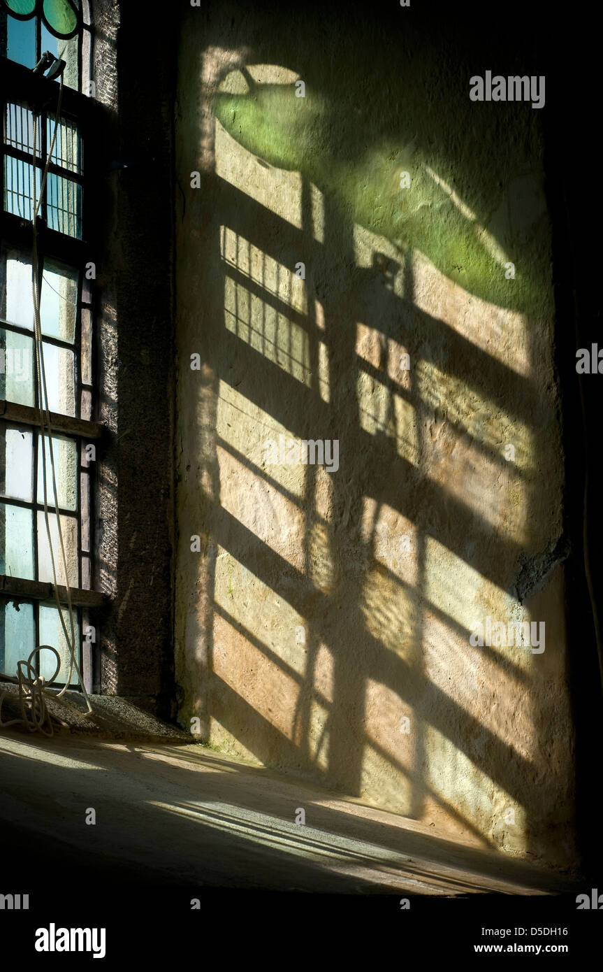 stone building,Church at Buckland,Dartmoor,stained glass,graveyard ...