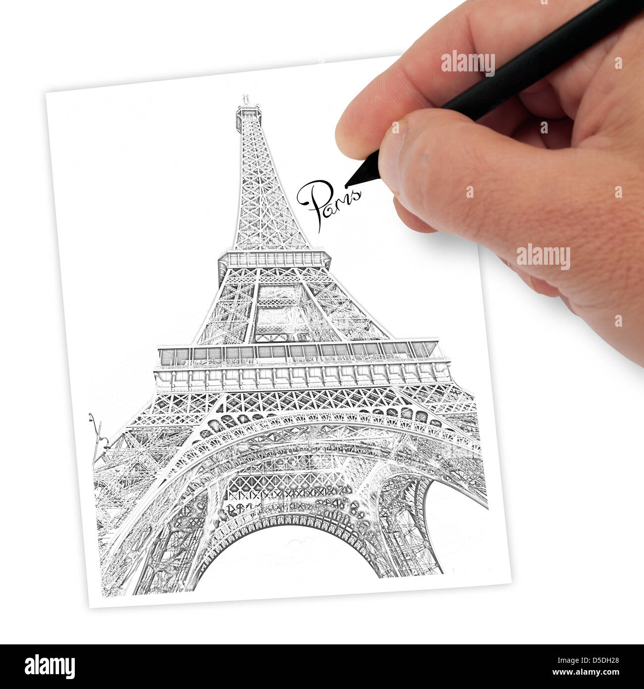 artist drawing landscape of paris Stock Photo - Alamy