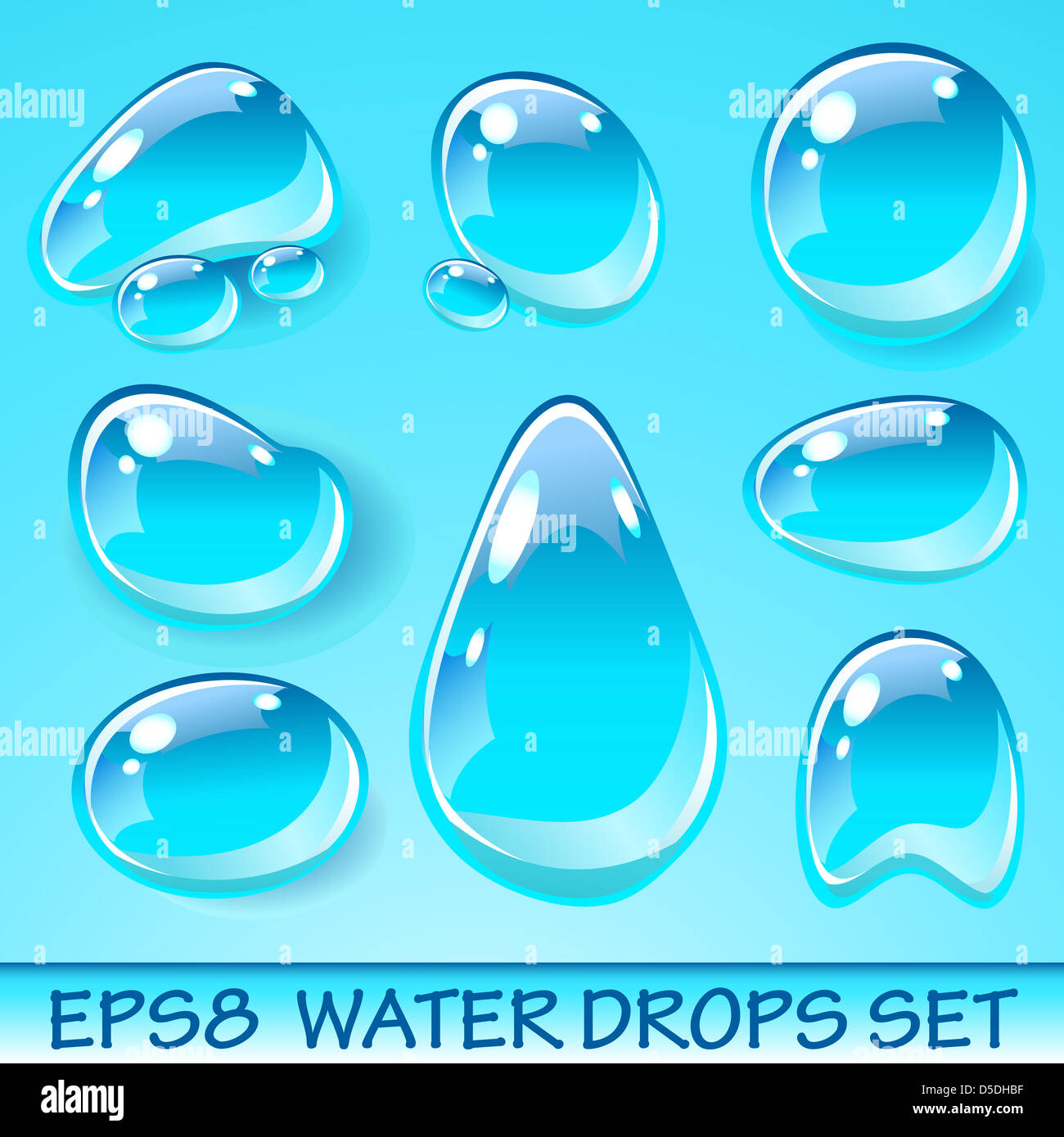 Vector Water Drops Icon Set Stock Photo - Alamy
