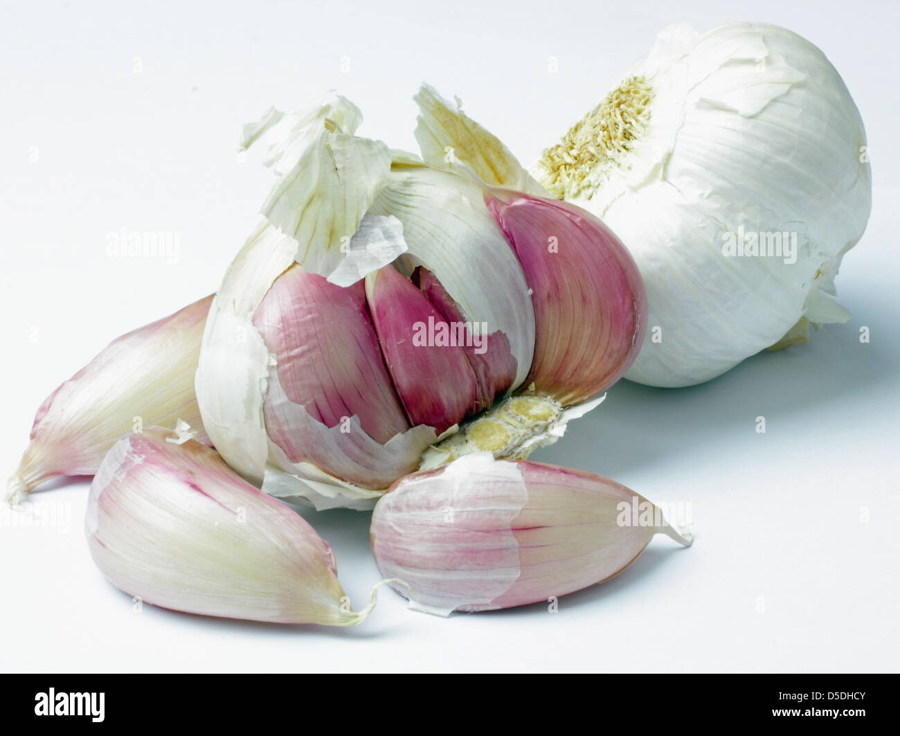 fresh spicy garlick on the white background Stock Photo - Alamy