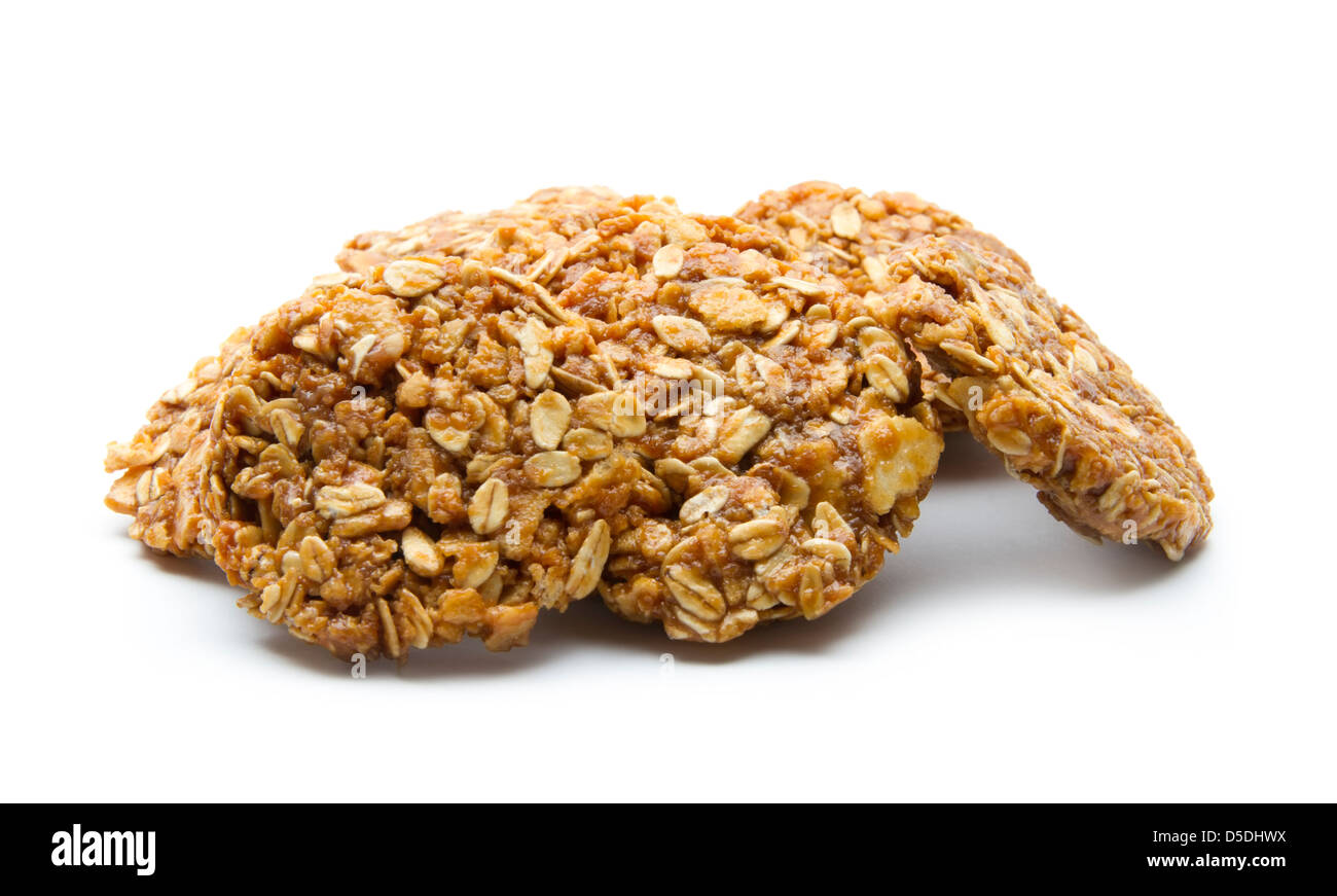 organic oat cookies isolated on white background Stock Photo - Alamy